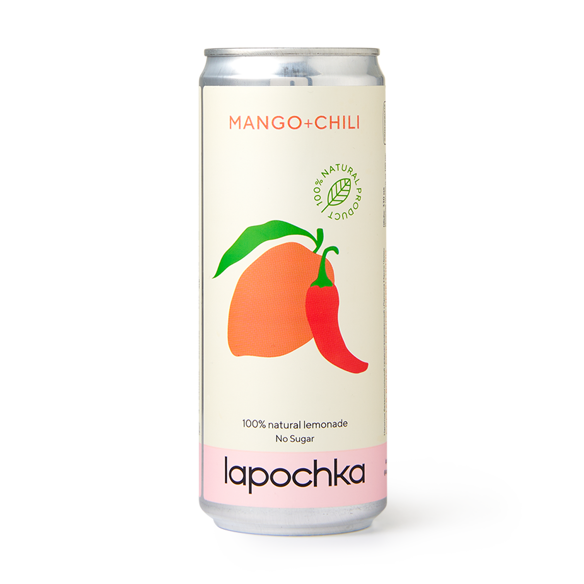 Лимонад Lapochka "Манго-Чили", без сахара, в металлической банке, 0,33 л