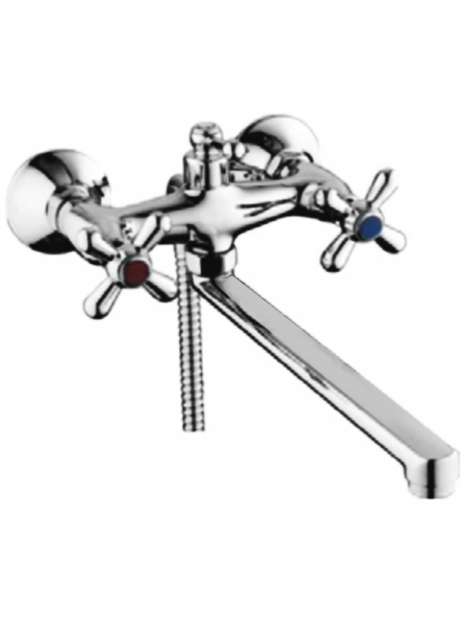 Смеситель Hansen H22013, для ванны и душа, латунь/сталь, поворотный излив, цвет хром