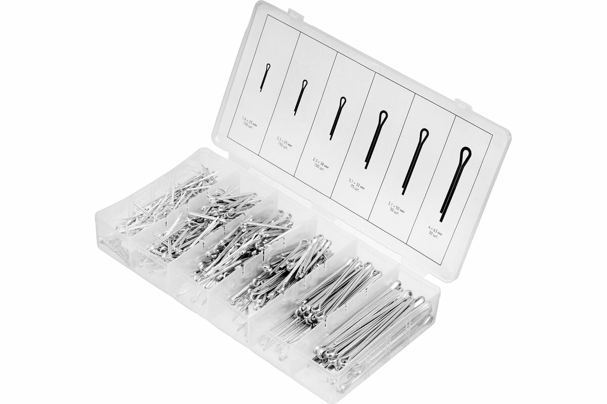 Шплинты СИБРТЕХ 555 предметов 47604 - набор крепежных элементов для монтажа