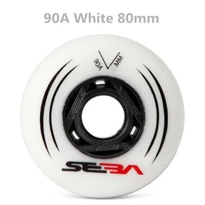 Колеса для роликов SEBA HV 80/76/72 мм 4 шт, 85A Белый, 90A White 80mm