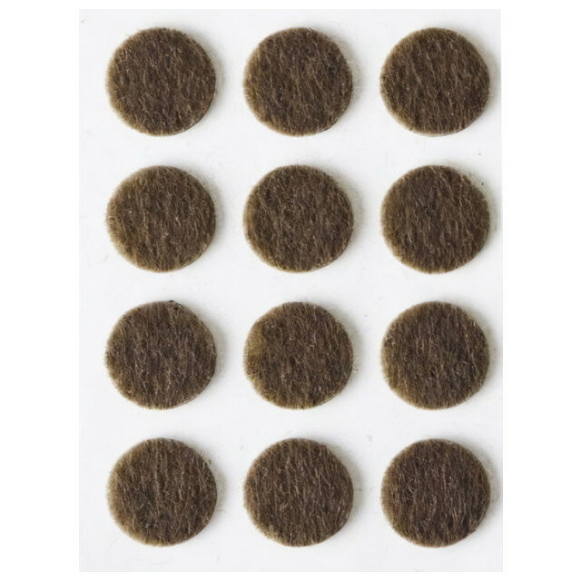 Фетровая круглая подкладка 15 мм коричневая набор 12 шт для шитья и декора изделий