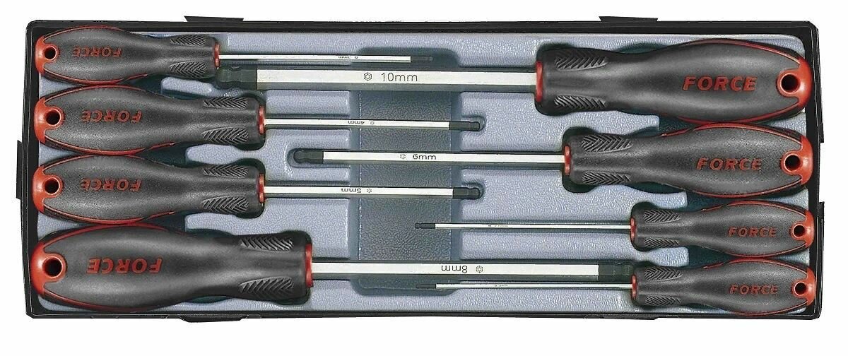 Набор отверток шестигранников с шаром FORCE 20810B 8 предметов