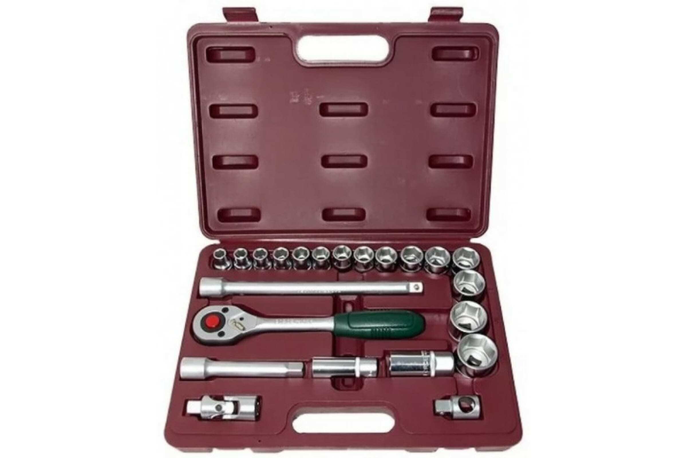 Набор FORCE 4223-7 1/2" головок "SF" 10-32мм, с приспособлениями. в кейсе 22 предмета