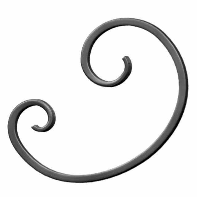 Завиток кованый 135х94х10 мм - декоративный элемент металлообработки из кованого металла