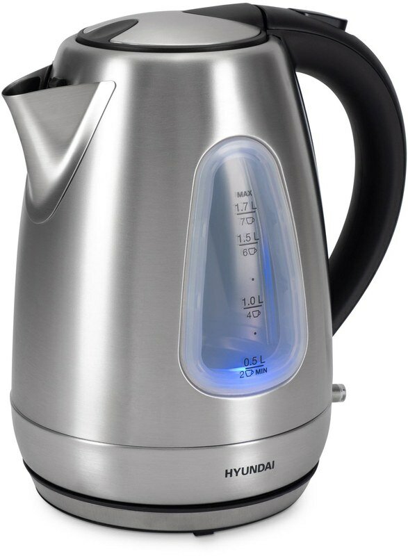 Чайник Hyundai HYK-S7407 серебристый, матово-черный