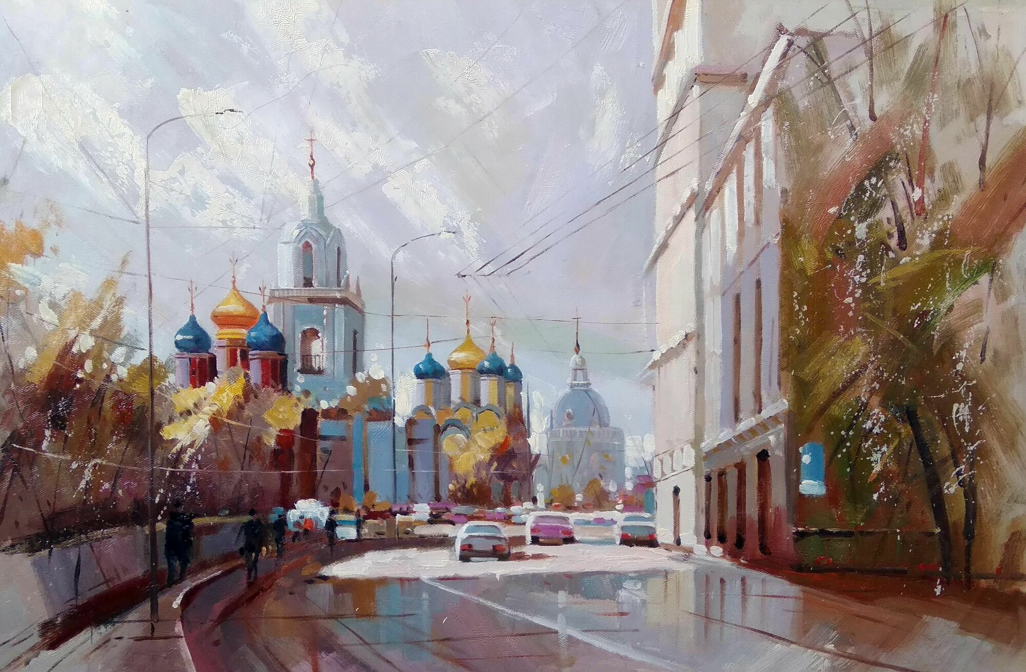 Картина на холсте для интерьера на стену "Москва" 90х60см.