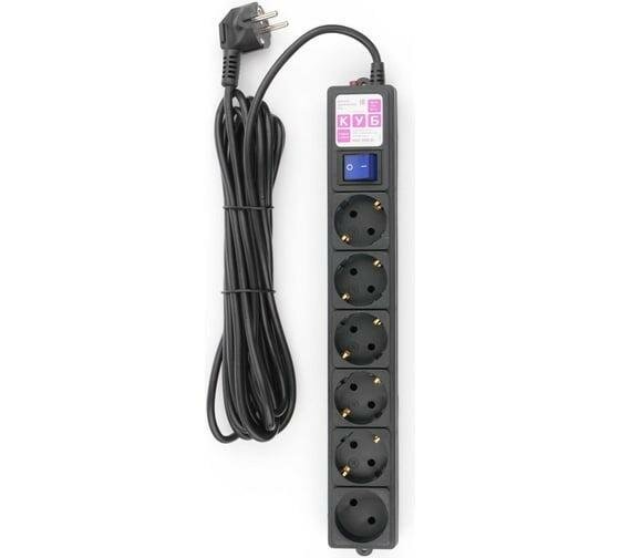 Фильтр-удлинитель POWERCUBE SPG6-B5M куб 5,0 м, черный