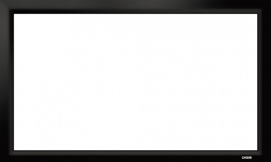 Экран настенный звукопрозрачный на раме Digis DSVFS-16908-A (VELVET, формат 16:9, 154", 356x207, рабочая поверхность 340x191, рама 80мм обтянута чёрным бархатом, полотно - Белая ткань)