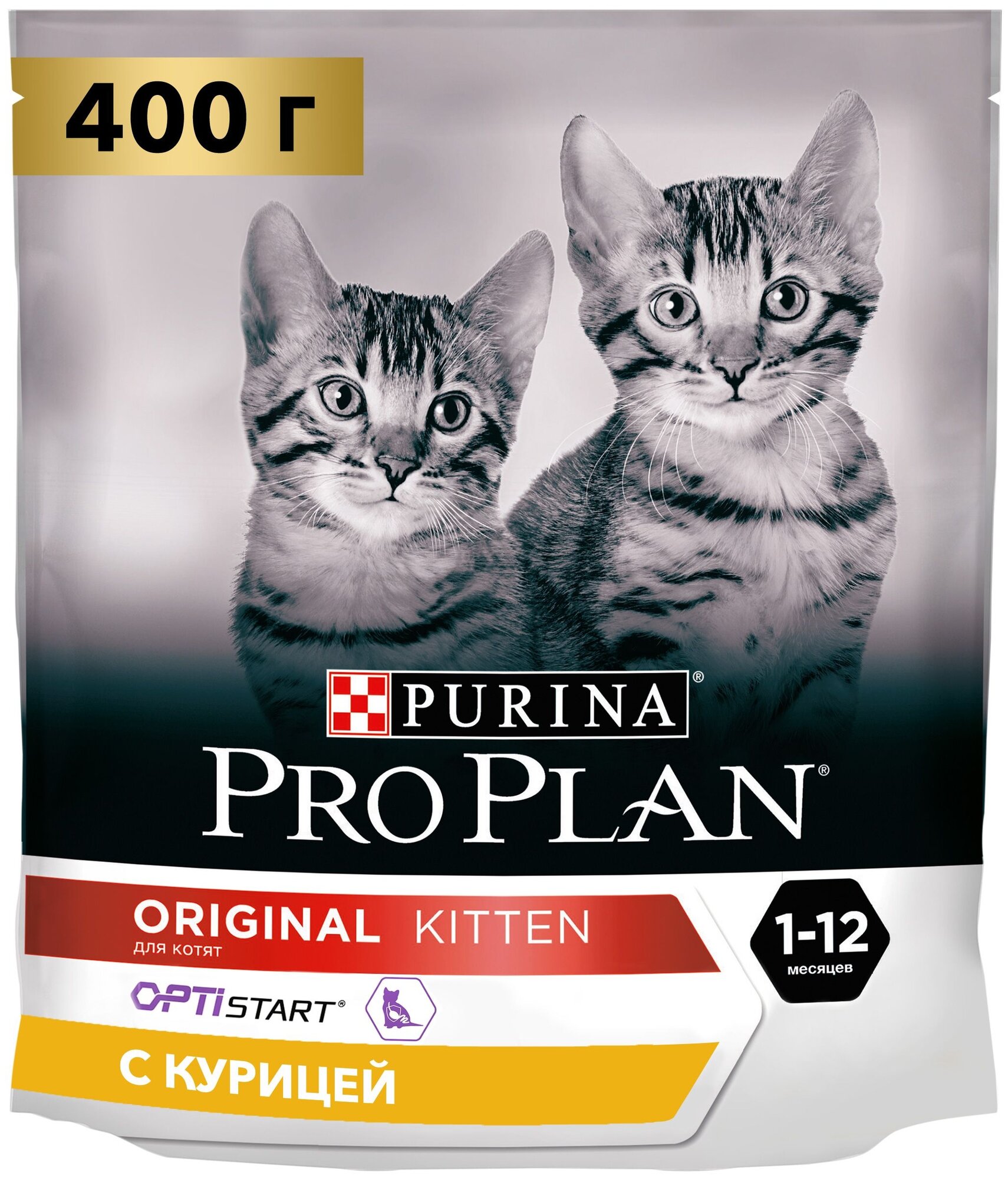 PRO PLAN Original Kitten корм для котят, с курицей для подержания природного иммунитета 400г