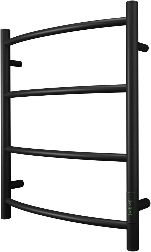 Полотенцесушитель электрический Point Афина П4 PN04856B 600x532, диммер правый, черный матовый