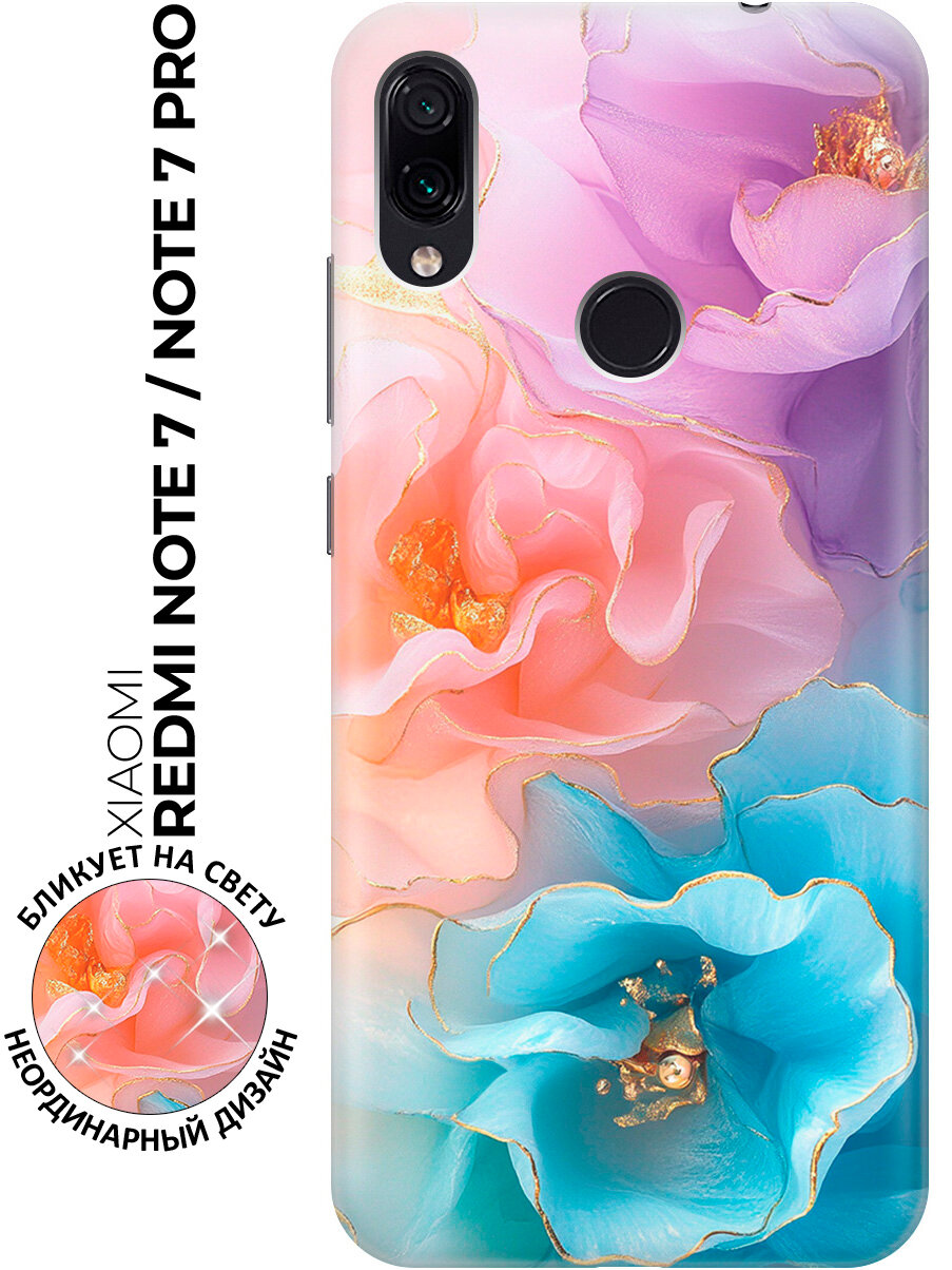 Силиконовый чехол на Xiaomi Redmi Note 7 / Note 7 Pro с принтом "Изумительные цветы"