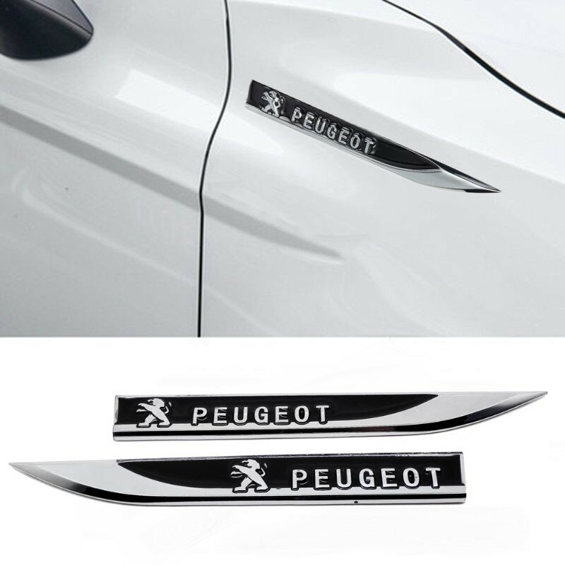 Наклейка PEUGEOT 3D, металлический 14,8 х 1,8 см, 2 шт