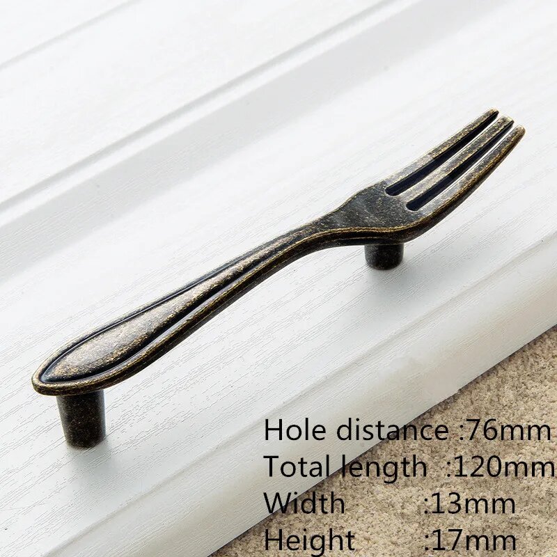 Ручка для мебели Bronze Fork, 76mm, 120mm, 13mm, 17mm