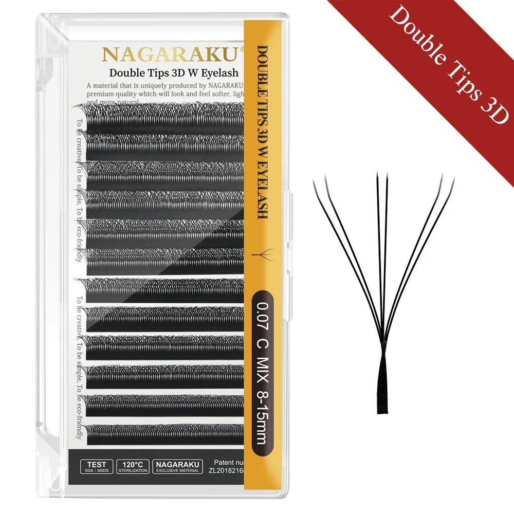Накладные ресницы NAGARAKU Bloom Premade Fans 3D-8D C, 14mm, Double Tips 3D