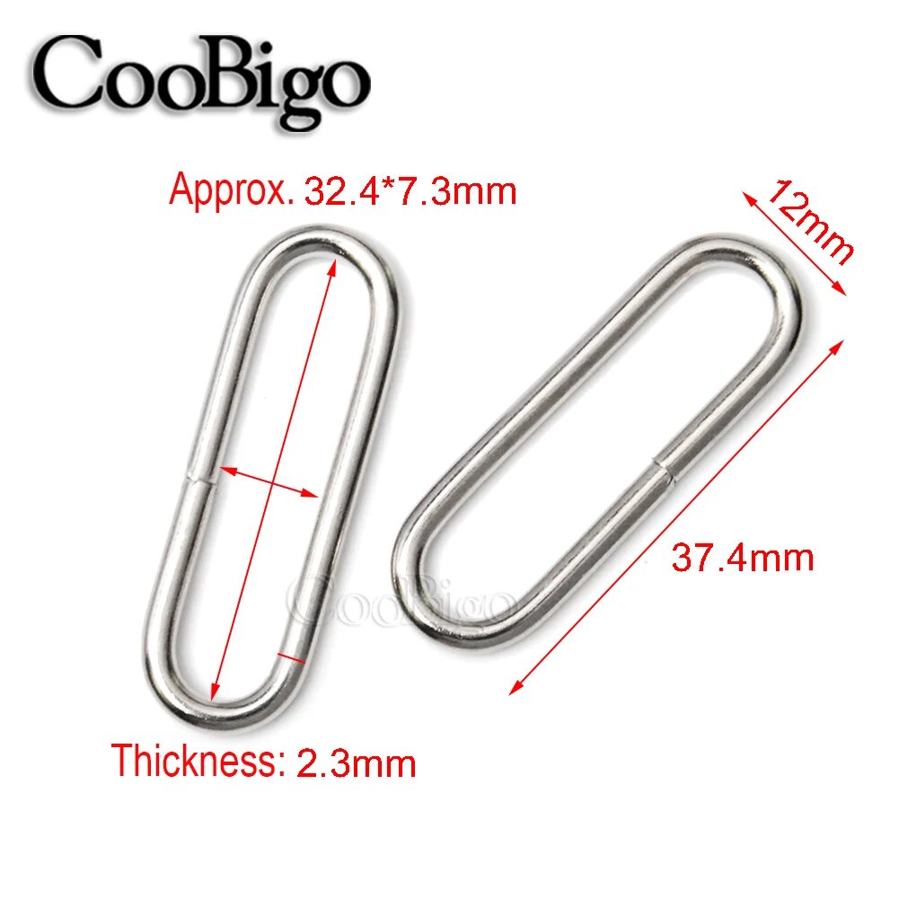 Металлические петли для ремней, серебристые, 10 шт. Webbing Size 32.5mm