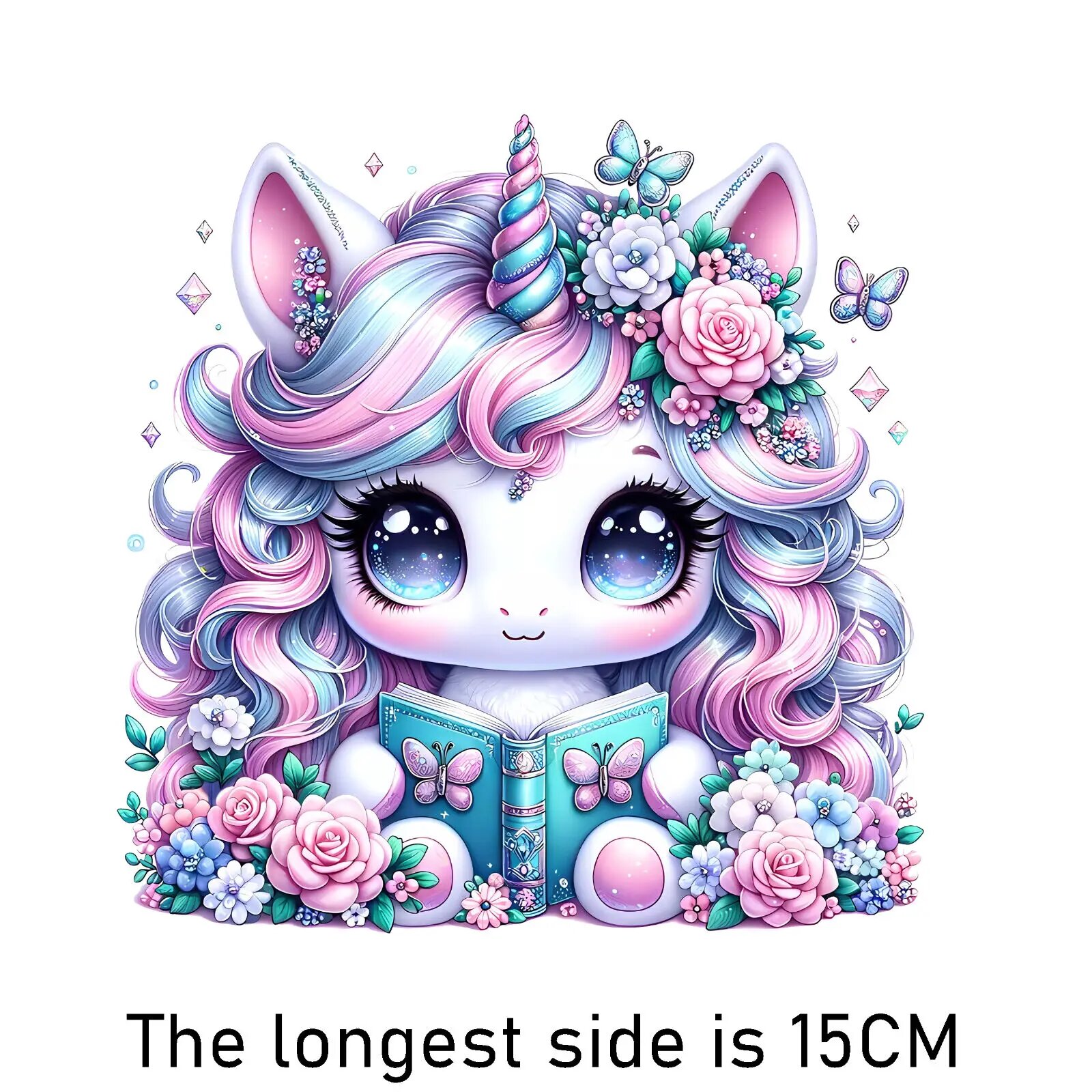 15 см мультяшный милый единорог теплопередающая нашивка для одежды DIY детская печать, используется для глажки одежды