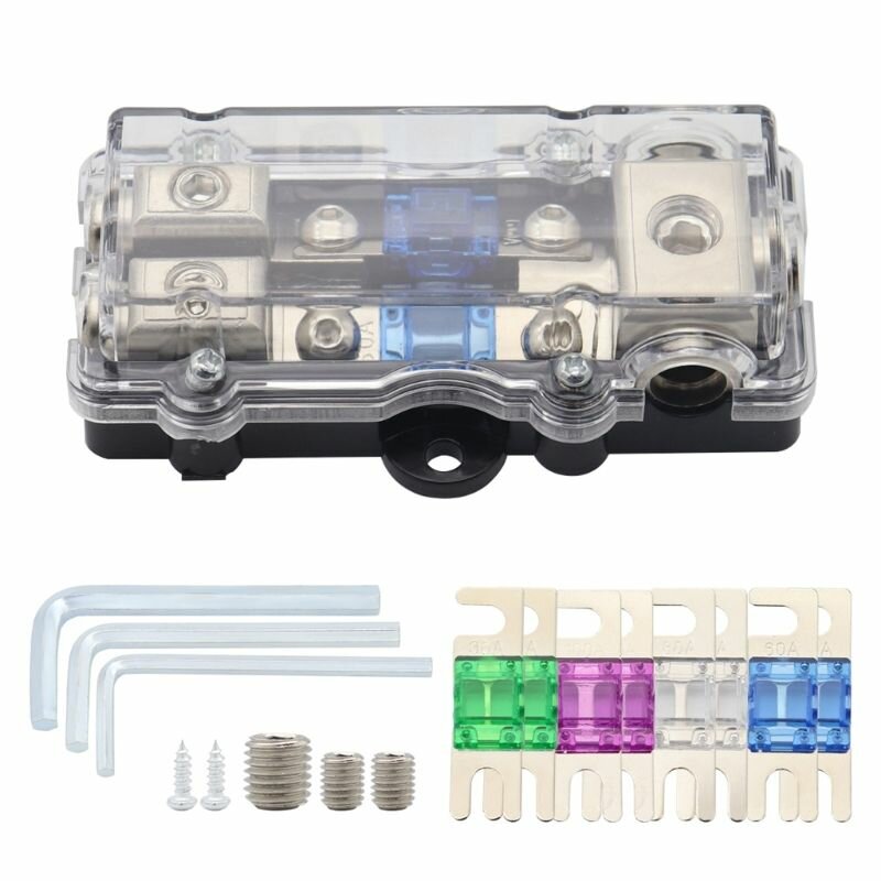 Модернизированный двухсторонний блок предохранителей с винтом и светодиодным индикатором, держатель лезвия цепи для автомобиля 12 В/24 В