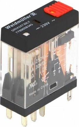 Реле WEIDMULLER DRI424730LT электромагнитное DPDT Uобмотки 230ВAC 5A/250ВAC 5А IP20 1 шт