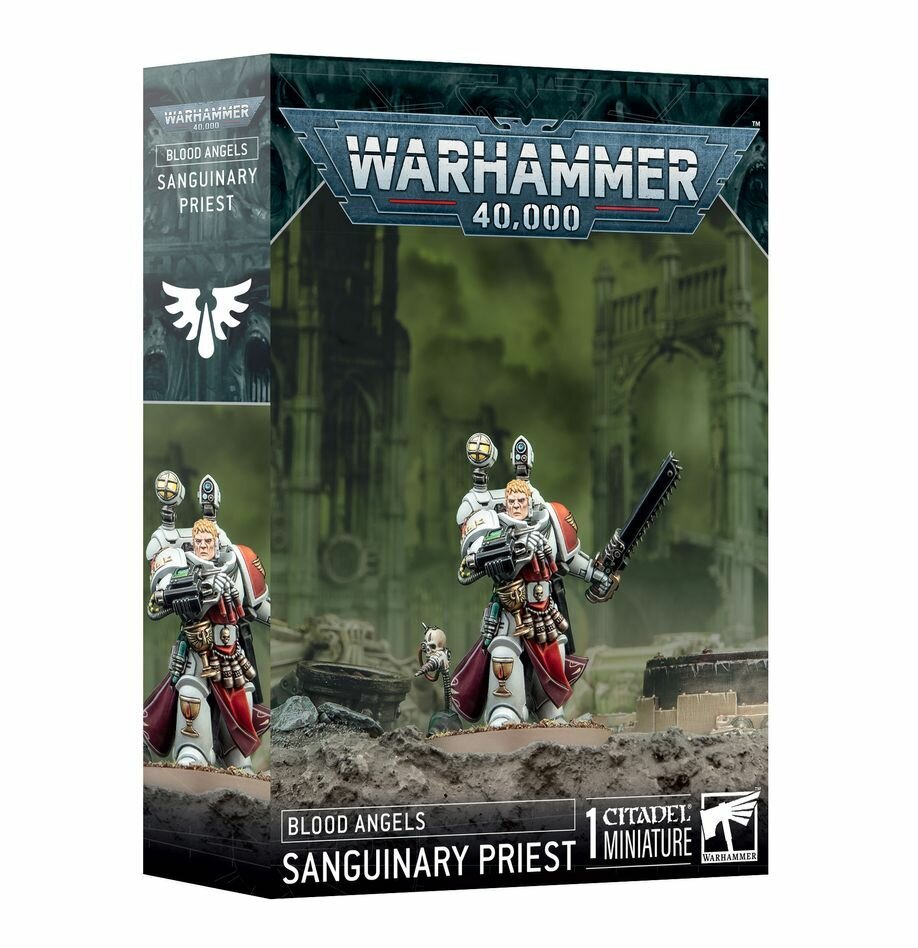 Модель для сборки Warhammer 40000 - Blood Angels: Sanguinary Priest - обновленная версия 2024