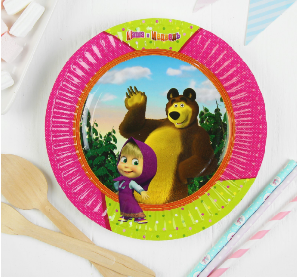 Набор тарелок "Маша и Медведь", 6 шт.