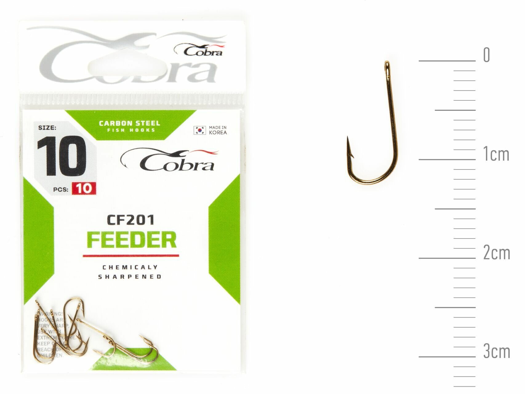 Крючки для рыбалки одноподдевные металлические набор на щуку и сома, Cobra FEEDER CLASSIC сер. CF201 разм. 010 10шт. по 10 упак, снасти карповые летние