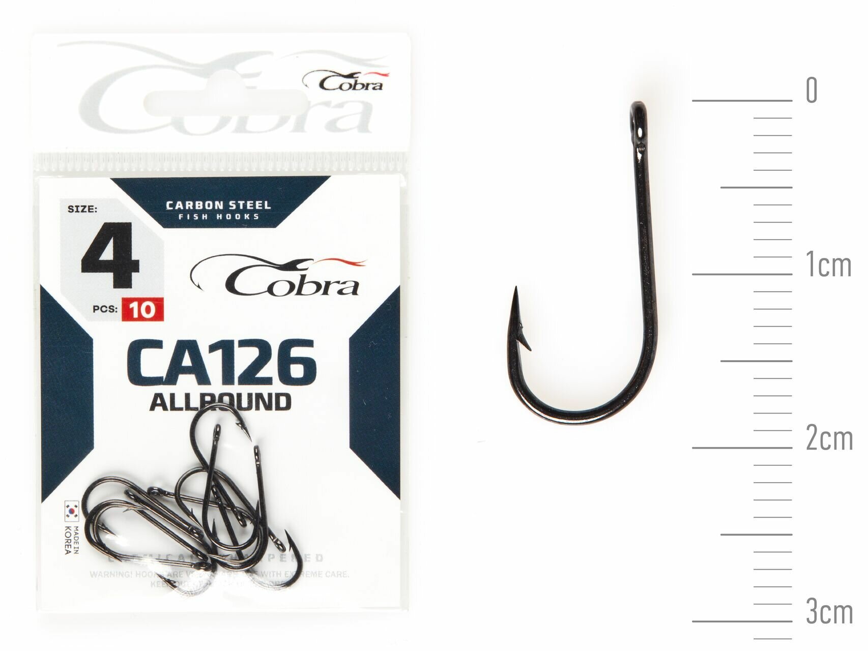 Крючки рыболовные Cobra Allround VIKING CA126, размер 4, 10шт в упаковке / Крючки для рыбалки Кобра Оллраунд викинг