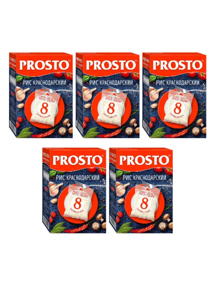 Prosto Рис Краснодарский 8 пакетиков по 62,5 г 500 г, 5 шт