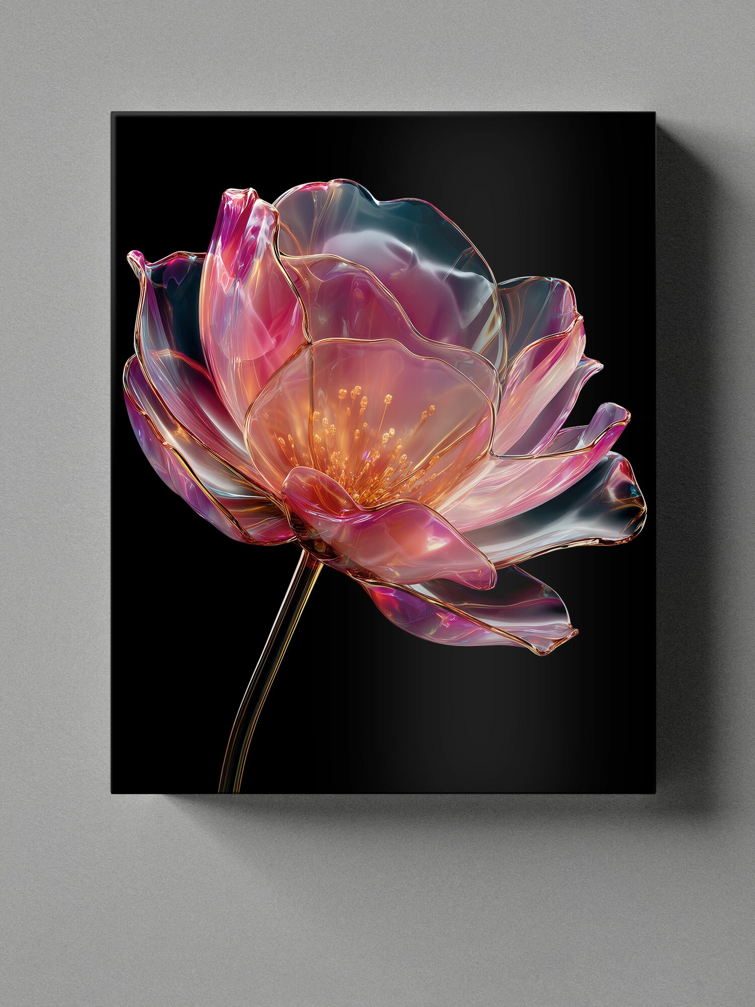 Картина Postermarket "Хрустальный цветок" стекло, цифровая печать, 40х50 см,