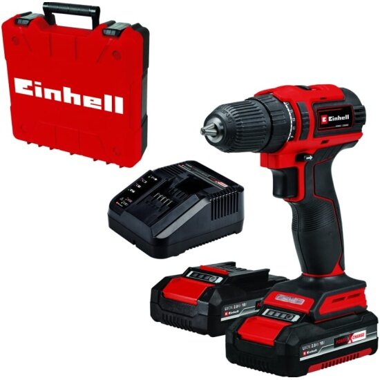 Дрель аккумуляторная Einhell PXC TE-CD 18/40 Li BL, 2x2 Aч, кейс 4513995