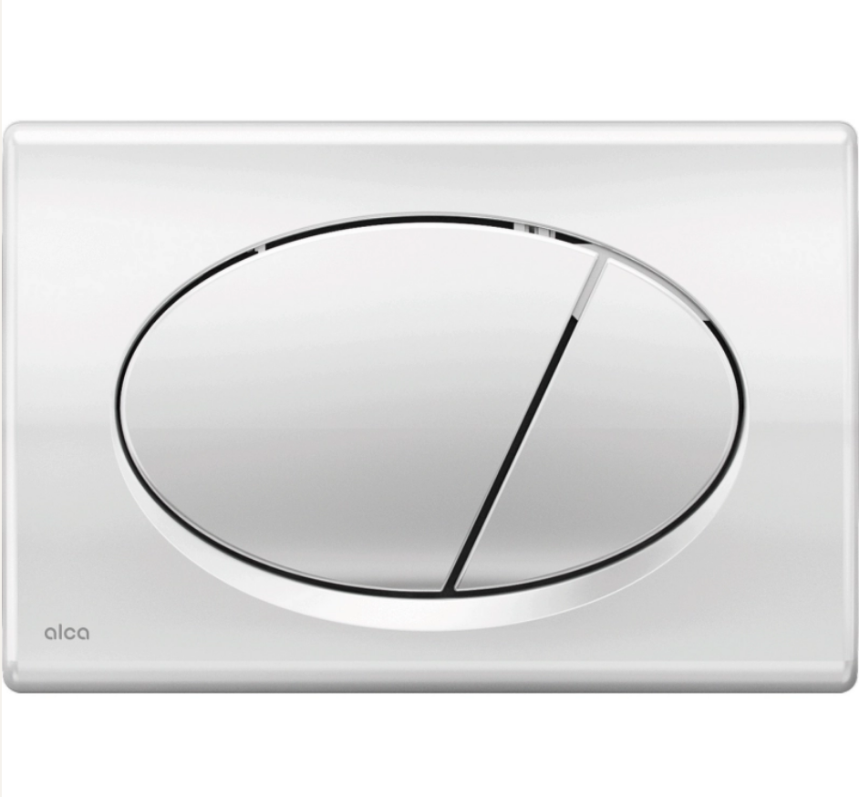 Кнопка для инсталляции ALCAPLAST/Alcadrain М71 овал, хром-глянец