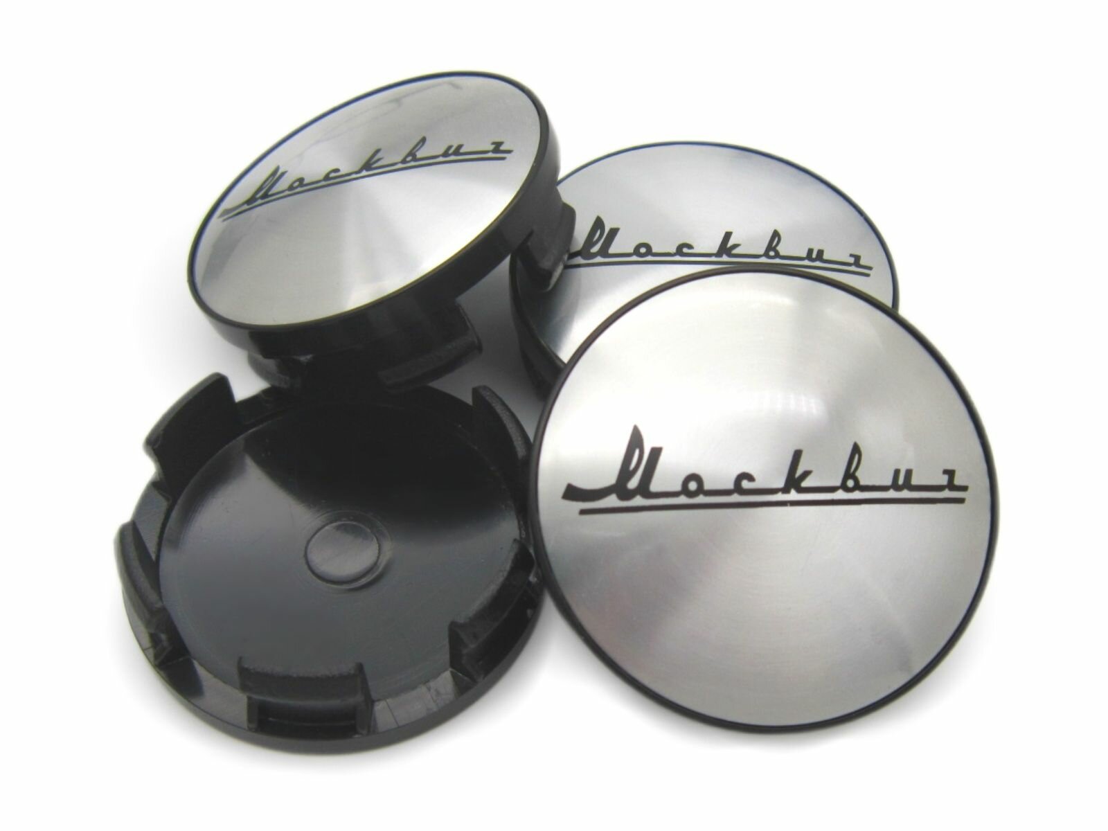 Колпачки, заглушки на литые диски СКАД "Москвич" silver 56/51/12 мм, комплект 4 шт.