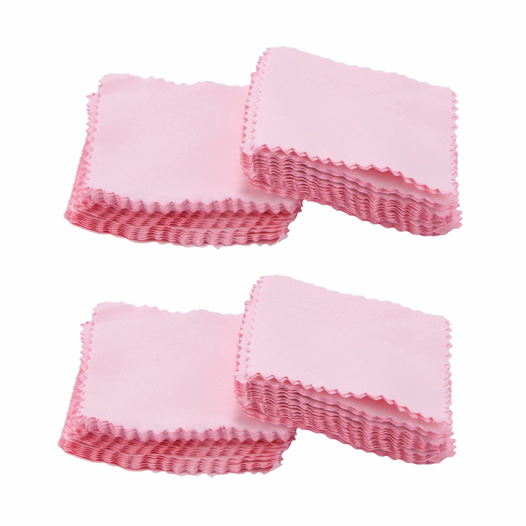 100 шт. Салфетка для чистки ювелирных изделий, для стерлингового серебра, золота, розового цвета