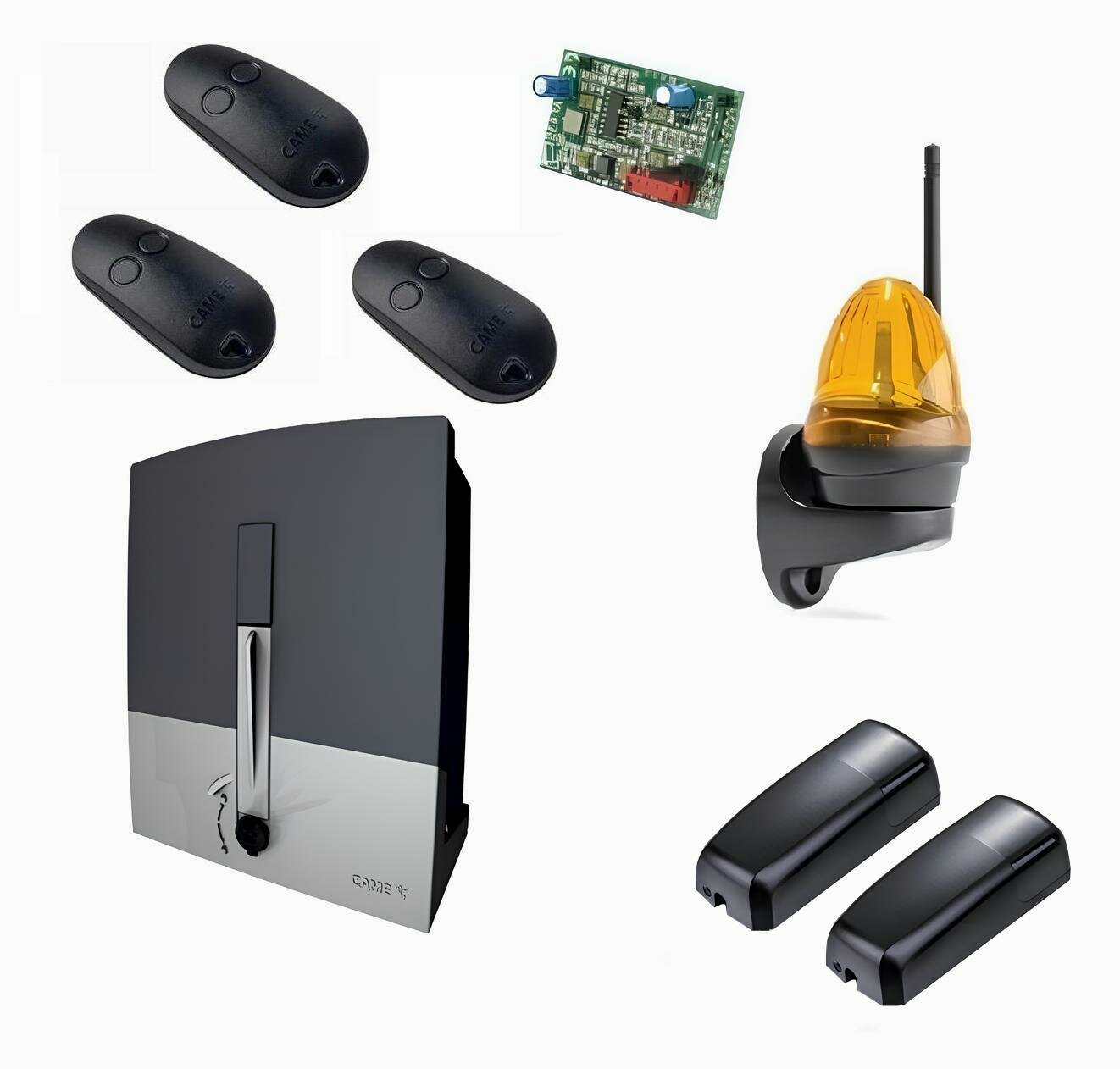 Автоматика для откатных ворот BXL04AGS FULL-K-Т3, комплект: привод, радиоприемник, 3 пульта, фотоэлементы, лампа