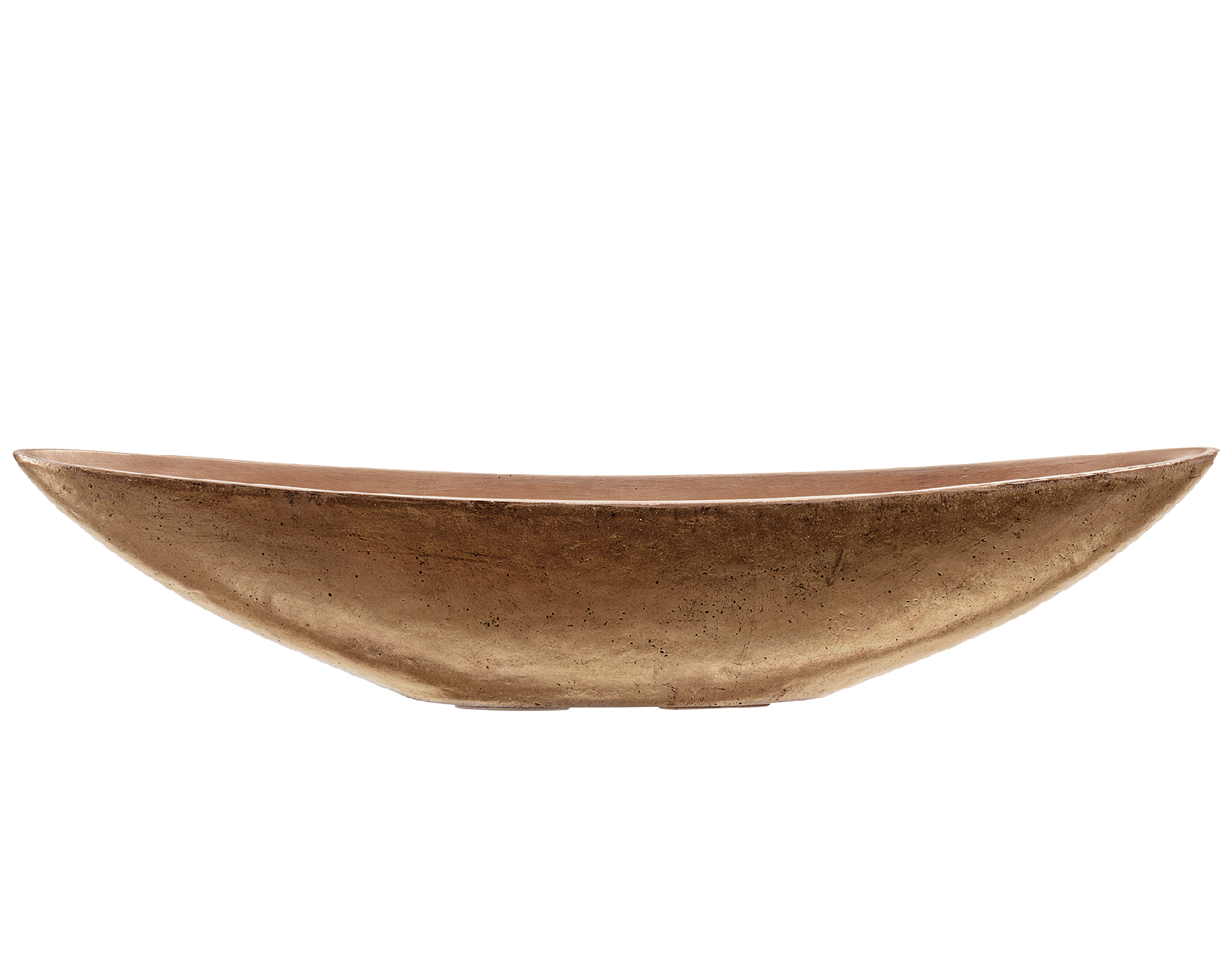 Кашпо-ваза TREEZ Effectory Metal Лодка длинная Тёмное матовое золото в-20 см, ш-18 см, д-90 см 4/4