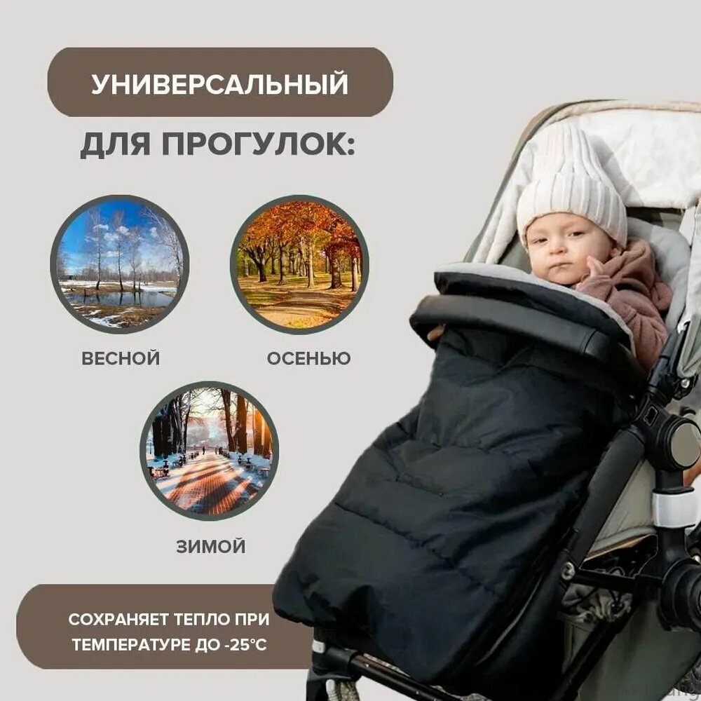 Теплый конверт в коляску — фото 1