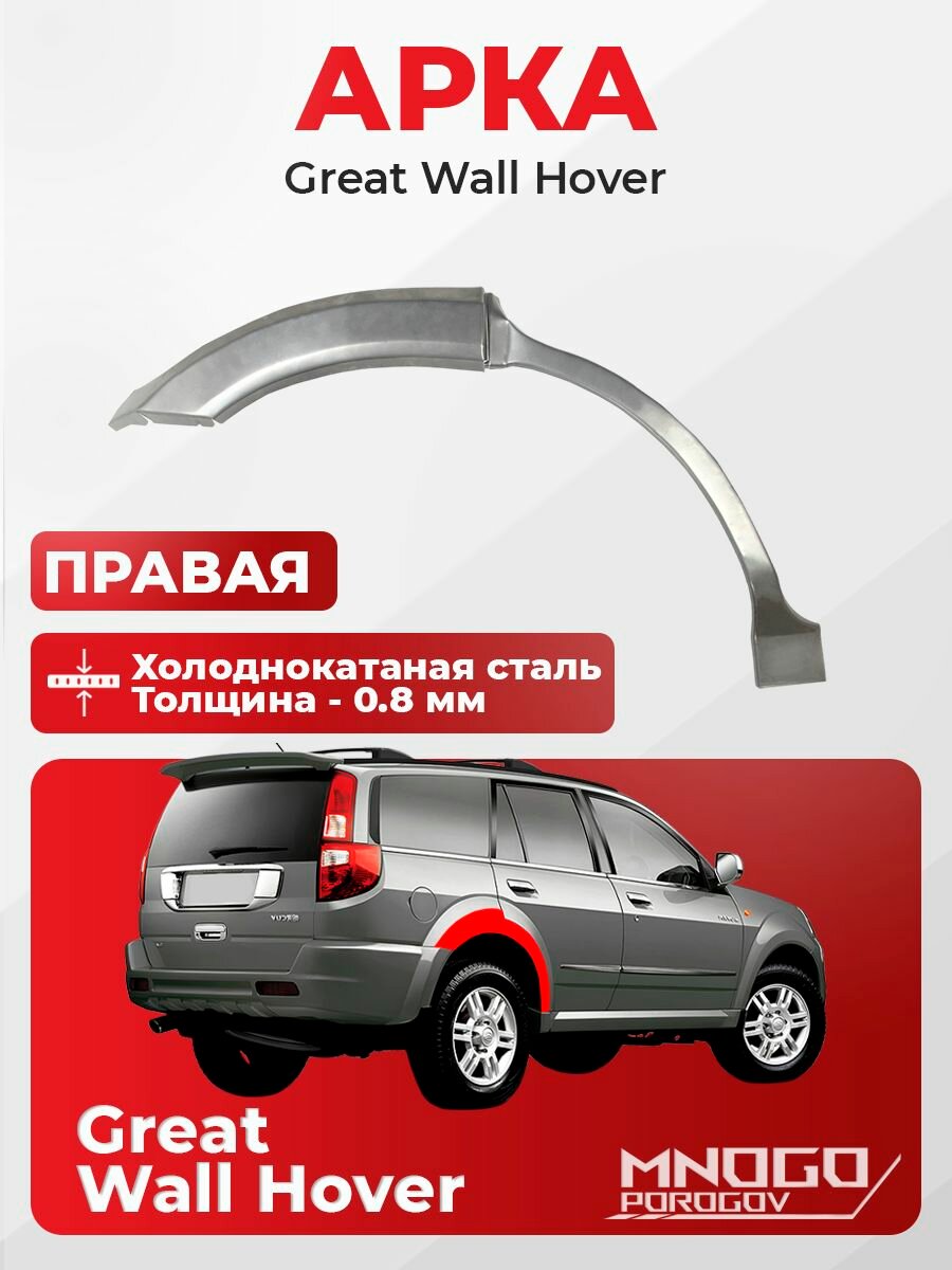 Задняя правая арка на Great Wall Hover 1 внедорожник 5 дв. 2005-2010 холоднокатаная сталь, толщина 0,8 мм (Грейт Волл Ховер), . кузовной ремонт.