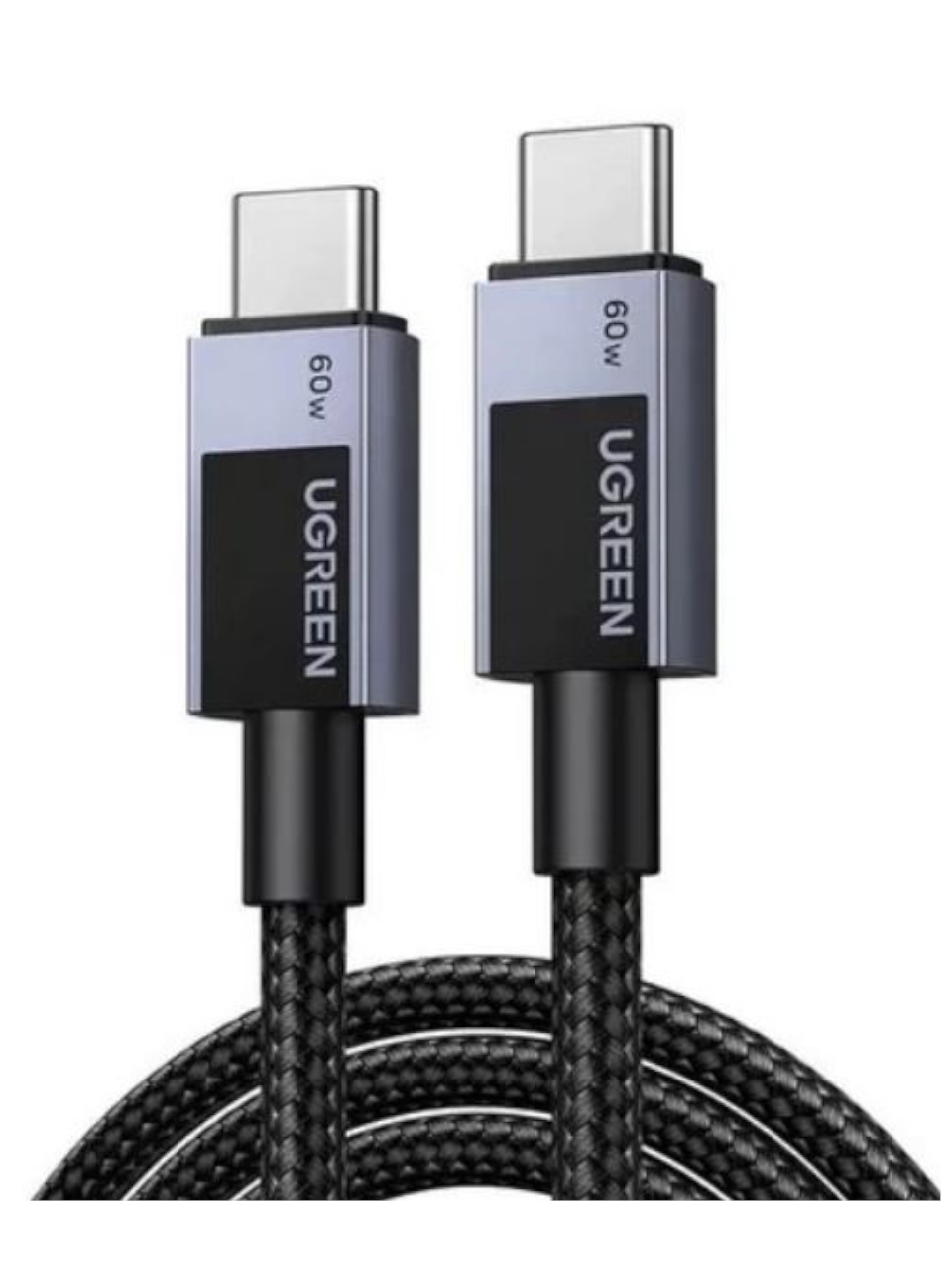 Кабель UGREEN L524 55765_ USB-C to USB-C PD 3A Fast Charging Braided Date Cable. длина: 1м. цвет: серый космос