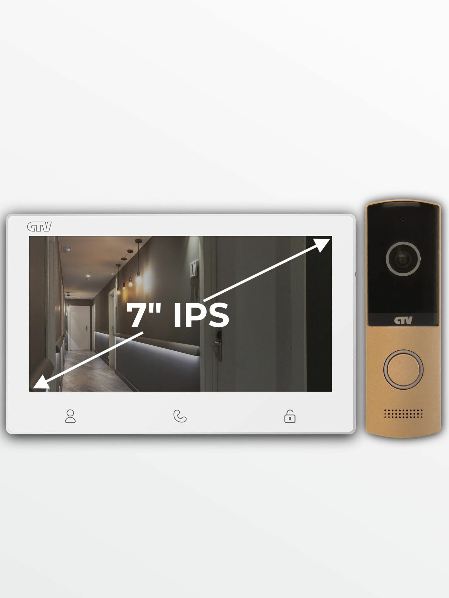 Комплект видеодомофон для квартиры: аналоговый монитор 7" CTV-M3712 Astra + вызывная панель CTV-D4003NG, для дома или офиса, удаленное открытие замка, подключение к подъездному домофону