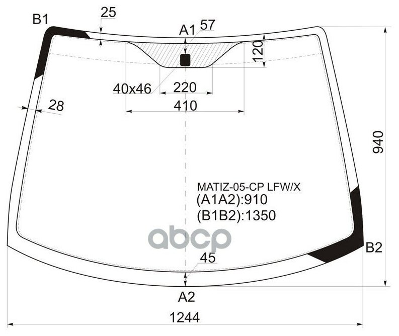 Стекло лобовое Chevrolet Spark 05-10 / Daewoo Matiz 05-11 XYG арт. MATIZ-05-CP LFW/X
