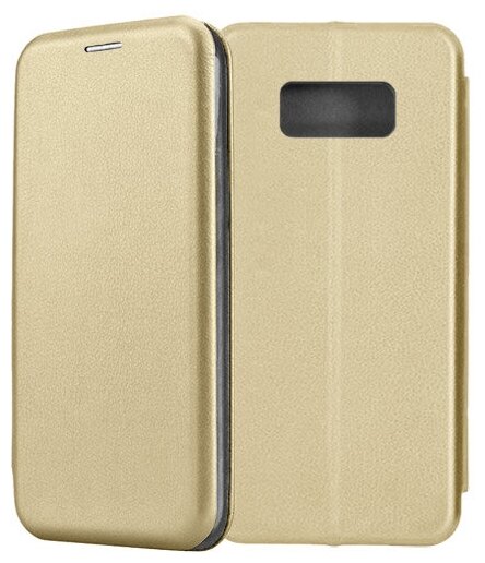 Чехол-книжка для Samsung Galaxy S8+ G955 золотистый / подставка, отделение для карт