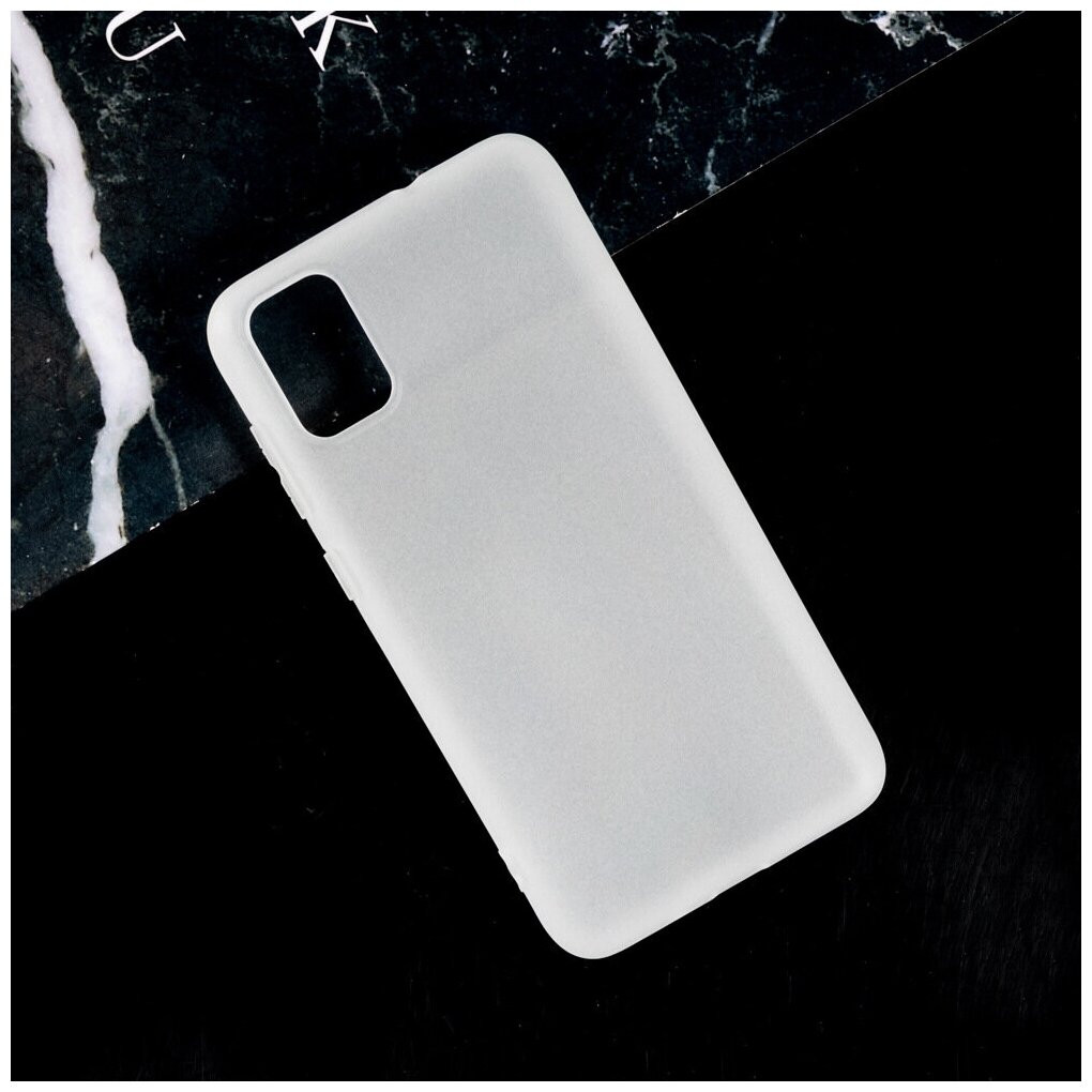 Чехол для ZTE Blade A31 с принтом Голубые цветы (ЗТЕ Блейд А31) белый