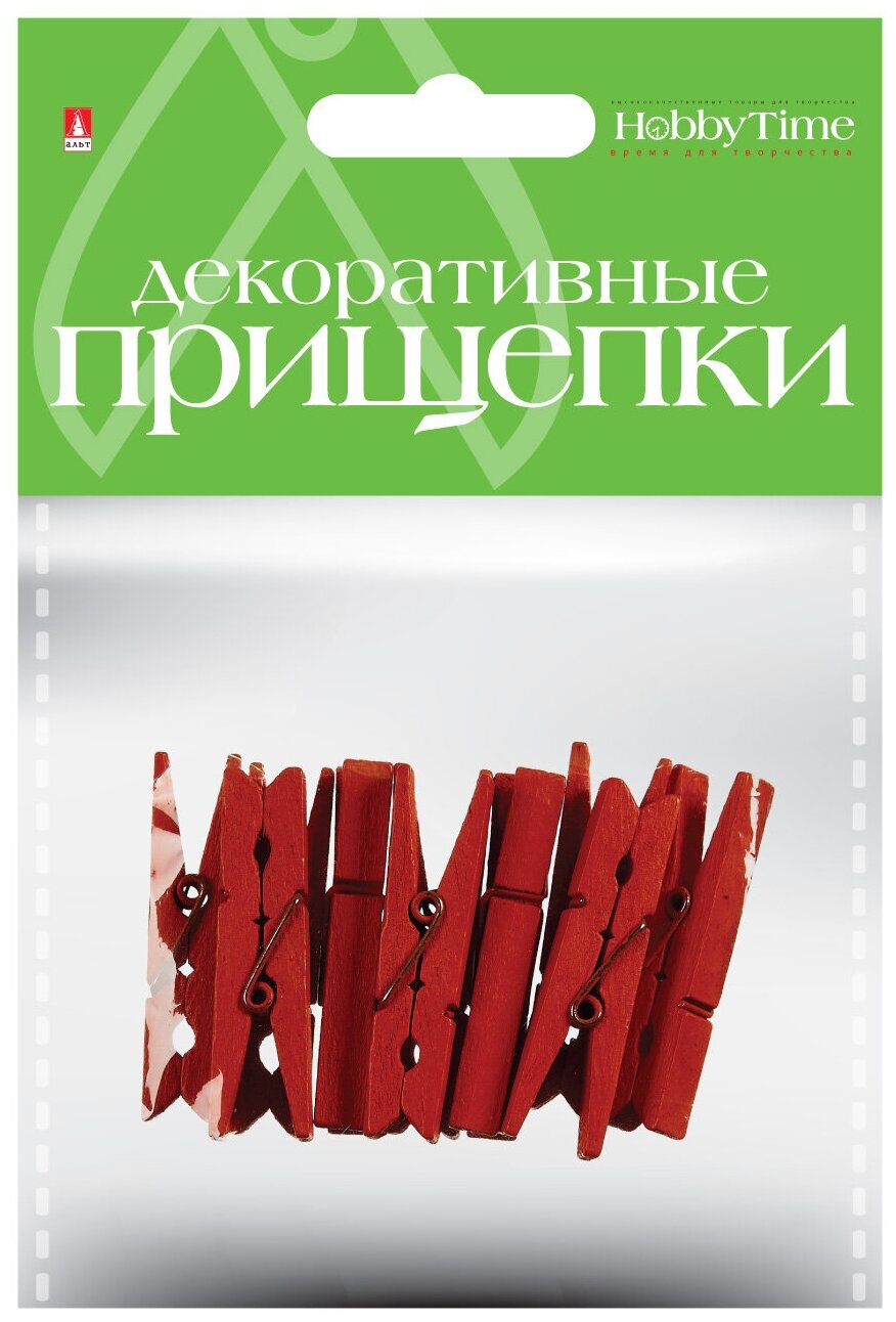 Декоративные прищепки. Набор №10 "яркие цвета. Однотонные" 50 ММ, 10 видов, Арт. 2-364/03