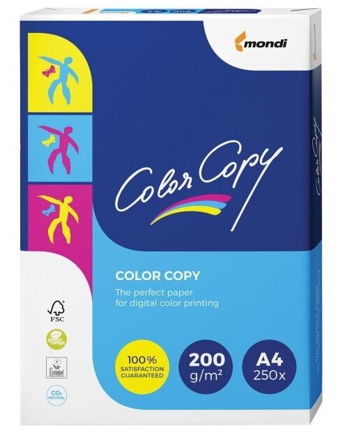 Бумага COLOR COPY матовая немелованная A4 (210х297 мм) 200 г/м2, 250 листов, 180112767