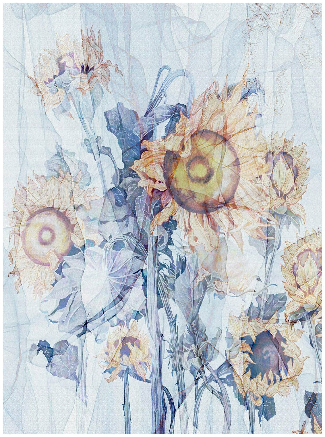 Фотообои URBAN Design Фреска Подсолнухи 200х270 см