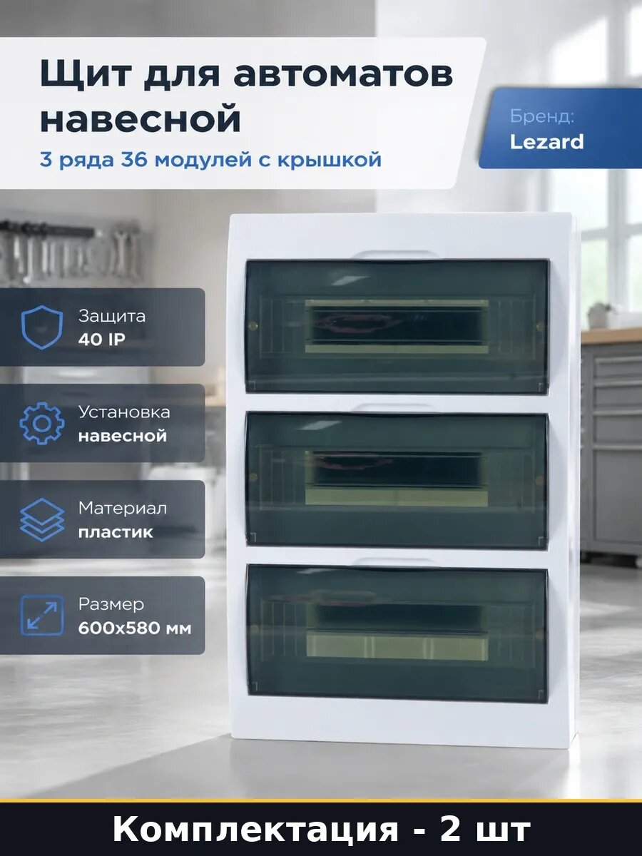 Щиток навесной пластиковый 36 модулей распределительный 2 шт