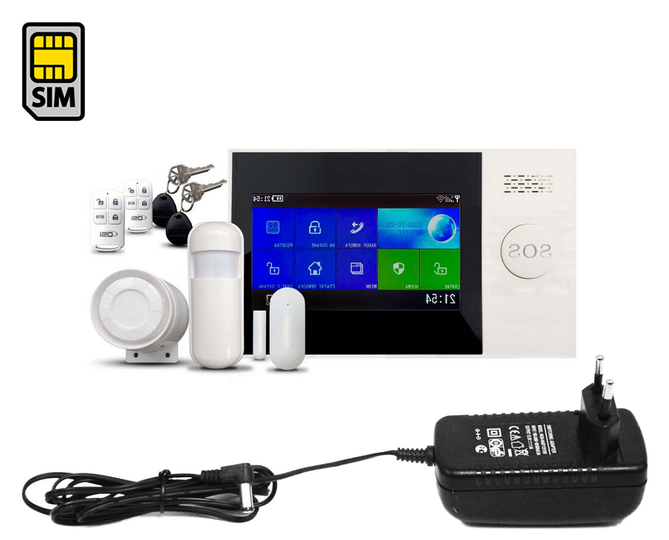 Strazh Sensor-GSM-Wi-Fi (F1546EU) - беспроводная GSM сигнализация, СМС сигнализация в гараж, система звуковой пожарной сигнализации.