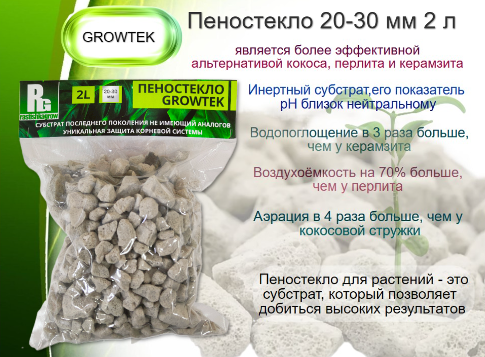 GROWTEK Пеностекло 20-30 мм 2 л