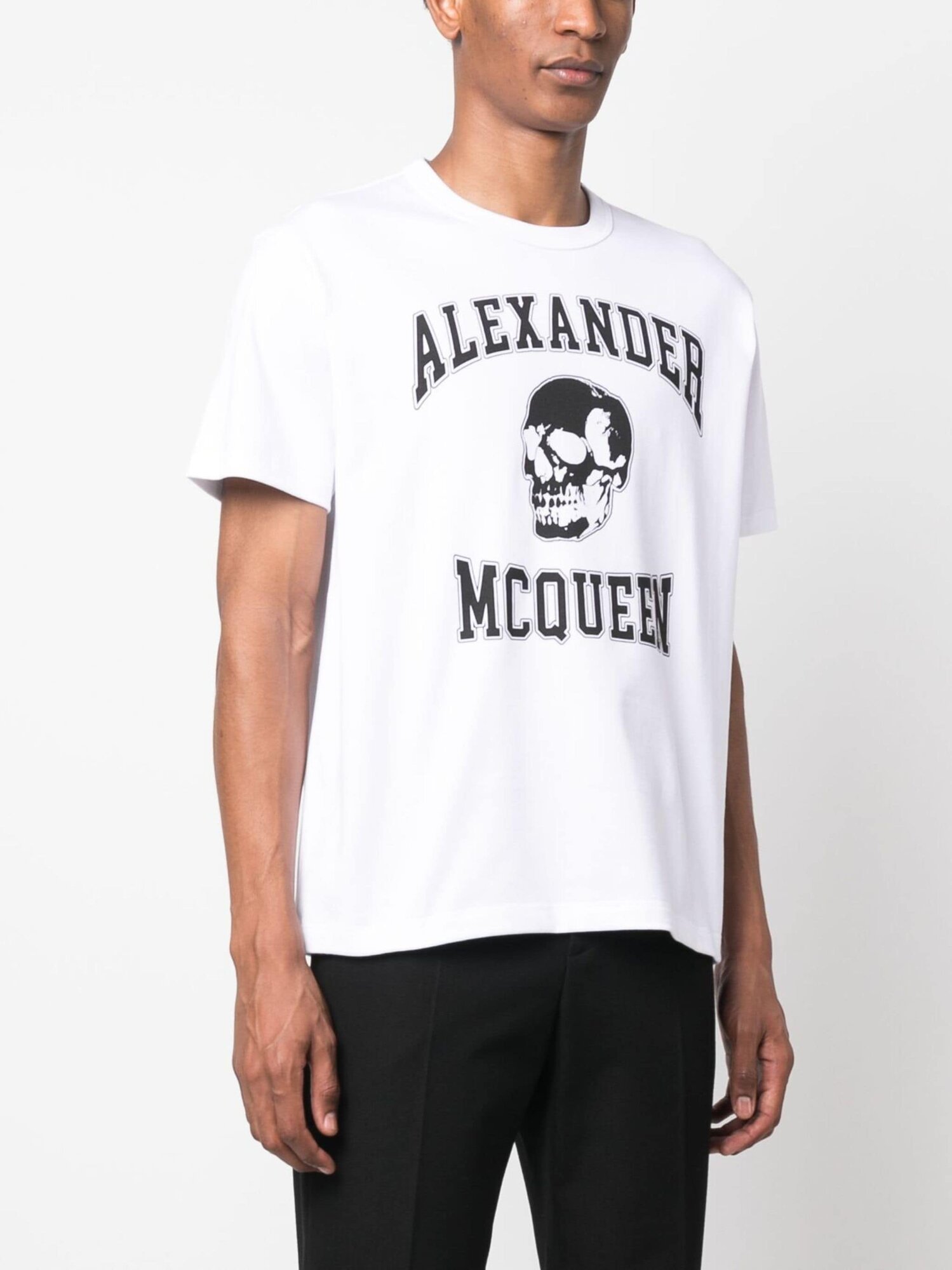 Футболка Alexander McQueen, размер 48, бежевый/белый — фото 1