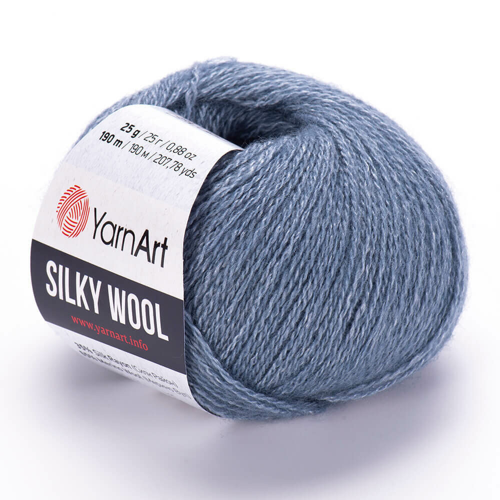 Пряжа для вязания YarnArt Silky wool 331 серая джинса 25 гр/190 м 65% мериношерсть, 35% шелк Rayon