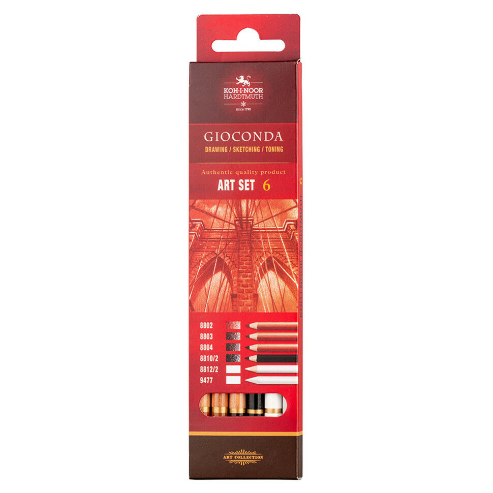 Набор графических материалов в карандаше Koh-I-Noor "Gioconda 9035", 6шт, картон. упак, европодвес, 366933